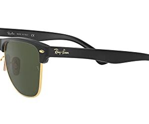 Ray-Ban RB4175 Clubmaster Oversized Square Sunglasses, Demi Gloss Black On Gold/G-15 Green, 57 mm