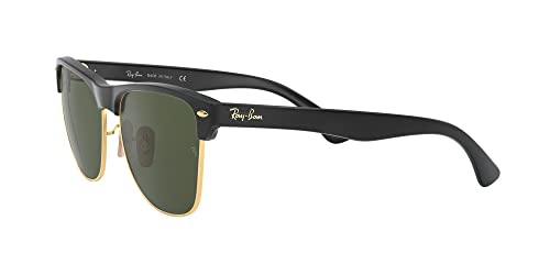 Ray-Ban RB4175 Clubmaster Oversized Square Sunglasses, Demi Gloss Black On Gold/G-15 Green, 57 mm