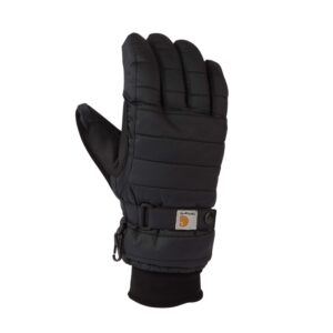 carhartt women's quilts insulated breathable glove with waterproof wicking insert, black, medium