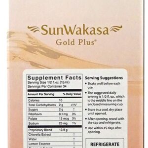 Sun Chlorella Sun Wakasa Gold Plus Superfood Supplements Drink Powerful Whole Body Immune Defense, Energy Boost & Gut Health - Green Microalgae Extract - Gluten Free, Vegan - 17oz