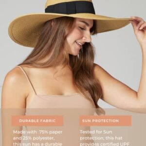 San Diego Hat Company Women's Floppy SPF 50+ Sun Hat, Camel, One Size