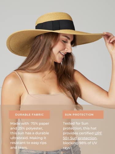 San Diego Hat Company Women's Floppy SPF 50+ Sun Hat, Camel, One Size