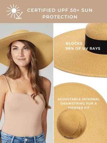 San Diego Hat Company Women's Floppy SPF 50+ Sun Hat, Camel, One Size