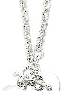 IceCarats 925 Sterling Silver Engraveable Double Heart Love Chain Necklace Toggle Clasp