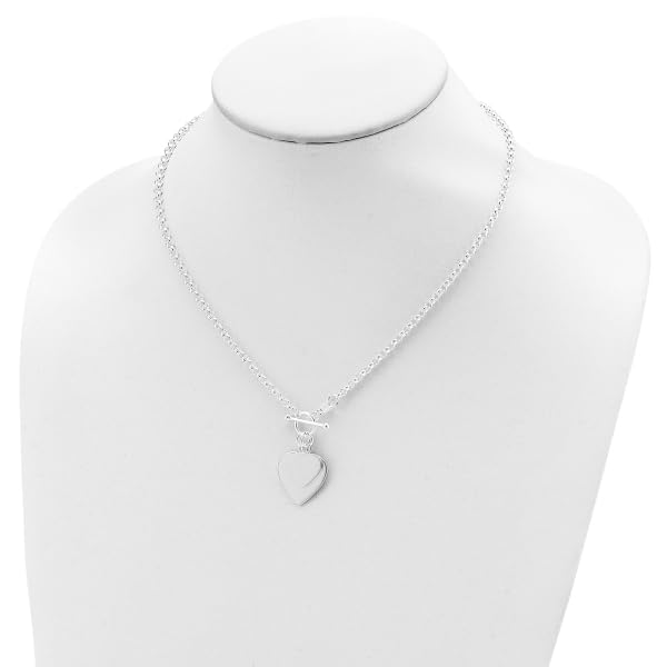 IceCarats 925 Sterling Silver Engraveable Double Heart Love Chain Necklace Toggle Clasp