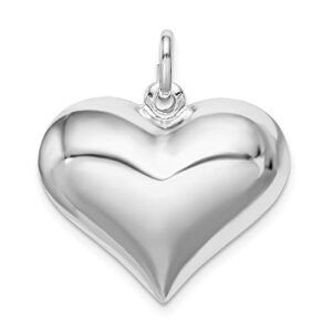 icecarats 925 sterling silver heart love necklace charm pendant 25mm x 24mm only