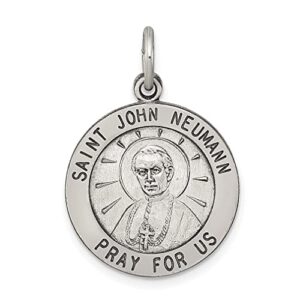 icecarats 925 sterling silver vintage saint john neumann medal necklace charm pendant only