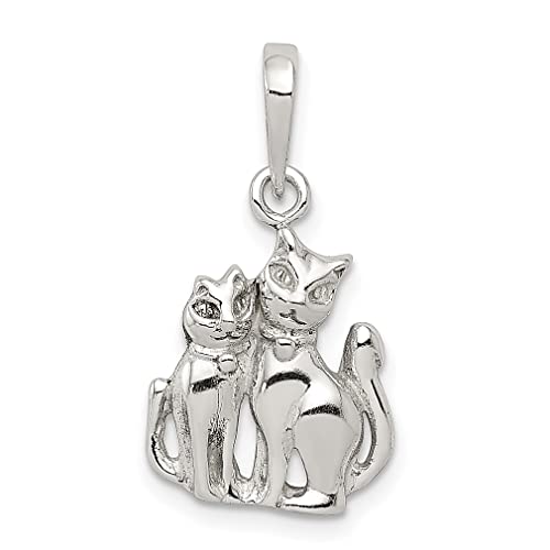 IceCarats 925 Sterling Silver Cats Necklace Charm Pendant Only