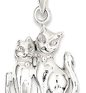 IceCarats 925 Sterling Silver Cats Necklace Charm Pendant Only