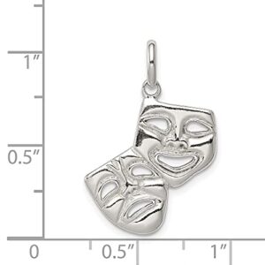 IceCarats 925 Sterling Silver Comedy Tragedy Necklace Charm Pendant Only