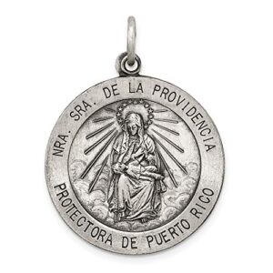 icecarats 925 sterling silver vintage de la providencia medal necklace charm pendant only