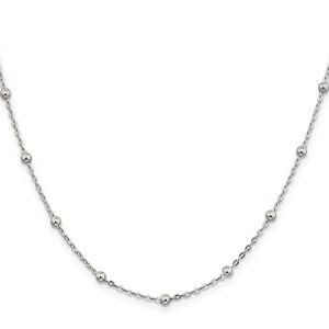 icecarats 925 sterling silver 1.3mm beaded ball chain necklace 18 inch