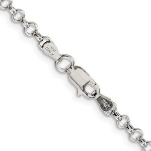 icecarats 925 sterling silver 3mm rolo link chain necklace 16 inch