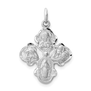 icecarats 925 sterling silver four way holy cross religious medal necklace christian pendant scapular charm 25mm x 18mm only