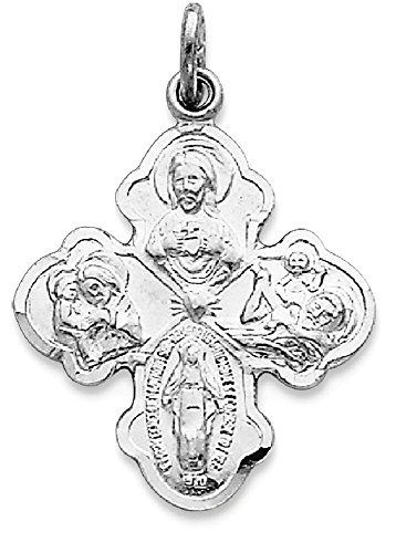 IceCarats 925 Sterling Silver Four Way Holy Cross Religious Medal Necklace Christian Pendant Scapular Charm 25mm x 18mm Only