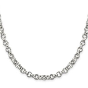 icecarats 925 sterling silver 6.75mm cable link chain belcher necklace 18 inch