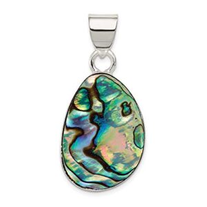 icecarats 925 sterling silver abalone necklace charm gemstone pendant only