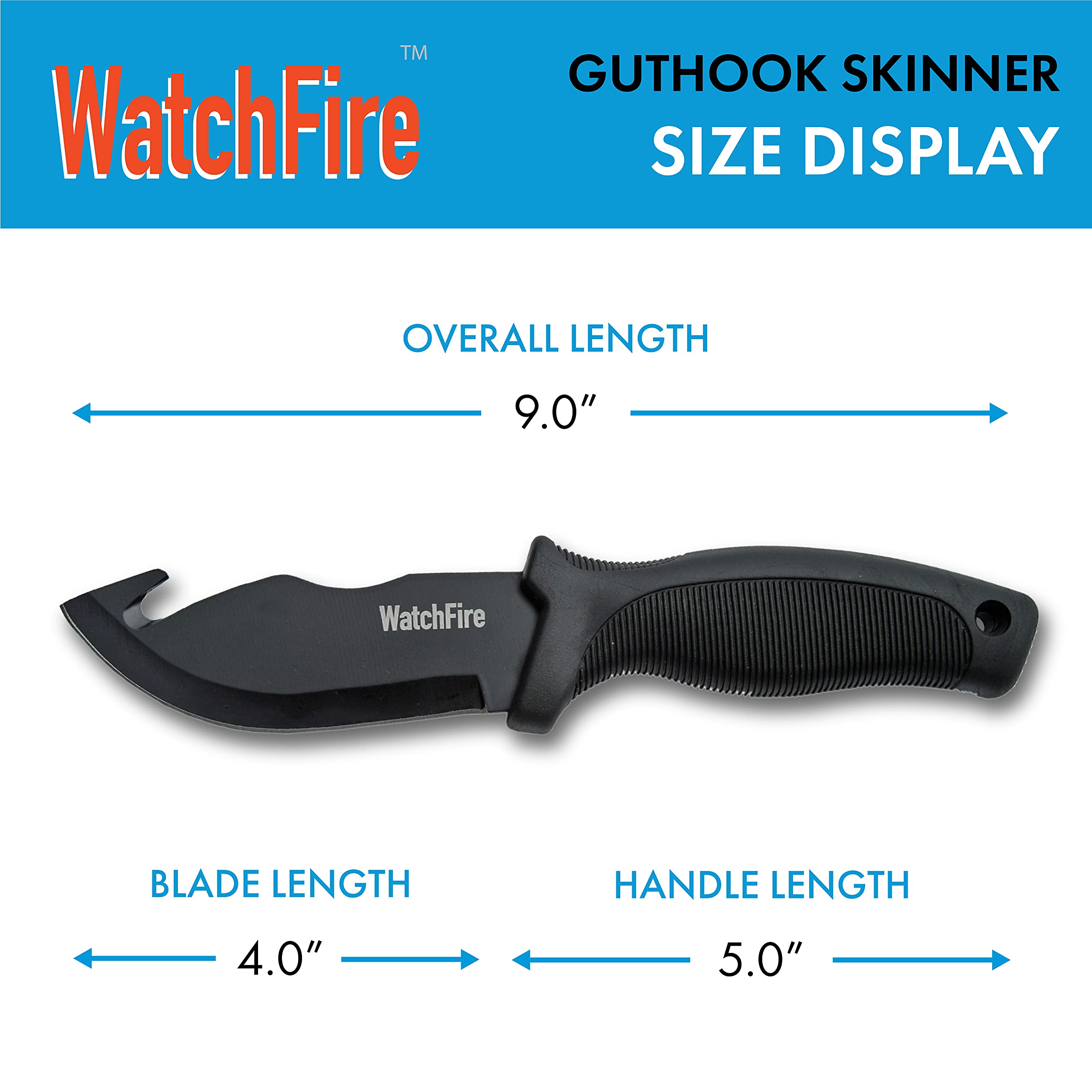 WatchFire Guthook Skinning Knife,black