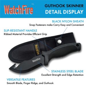 WatchFire Guthook Skinning Knife,black