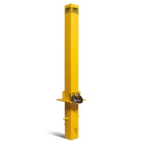 maypole mp9739 fold down security post concrete set type - yellow