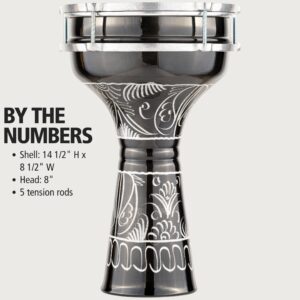 Meinl Percussion Darbuka Egyptian Goblet Drum, Hand Engraved — Made in Turkey — Synthetic Head, 2-Year Warranty (HE-124)