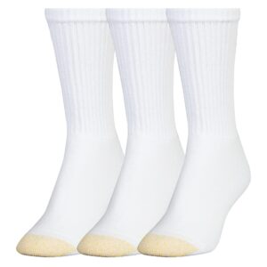 goldtoe women's ultratec crew socks, 3-pairs, white, medium