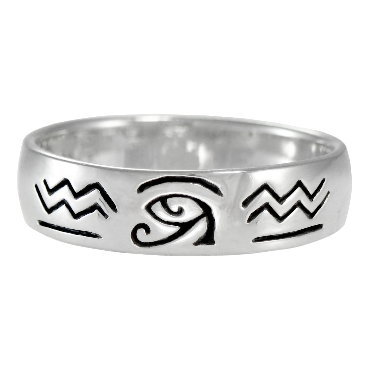 Moonlight Mysteries Silver Eye of Horus Ra Udjat Egyptian Ring for men or women (available 4-15) sz 8