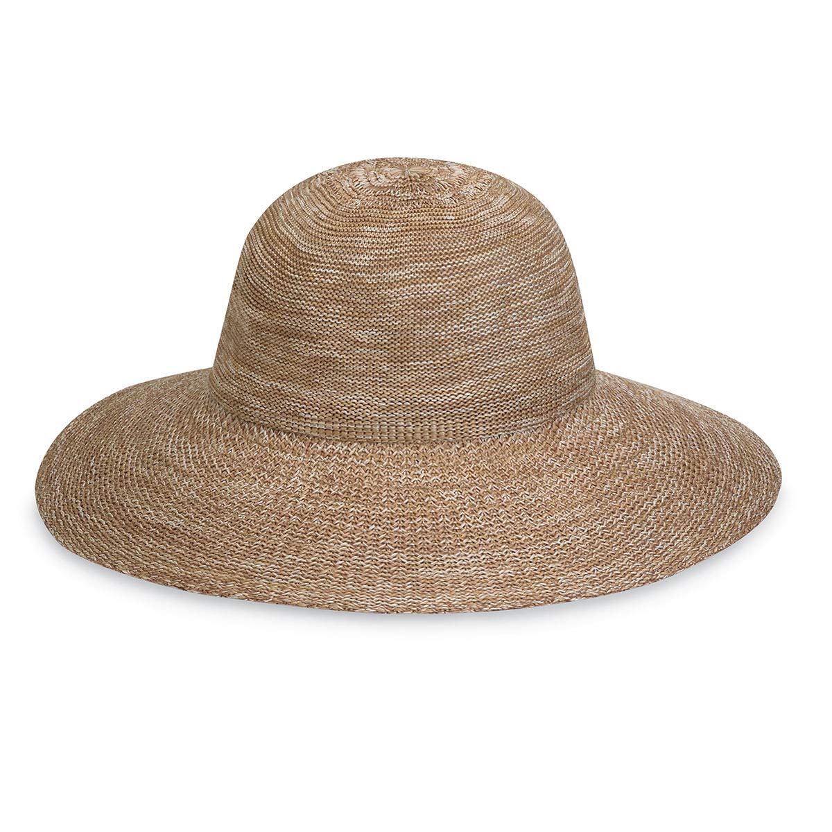 Wallaroo Hat Company – Women’s Victoria Diva Sun Hat – Wide Brim, Packable Design and Adjustable Sizing for Medium Crown Sizes – Style for Summer Parties, Poolside and Outdoor Events (Mixed Camel)