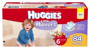 huggies little movers diapers, size 6 giant pack, 84 count