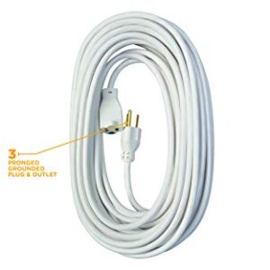 Yard Master 992382 White Patio 40-Foot; 3-Pronged; 16 Gauge Extension Cord; 13 AMPS; 125 Volts; 1625 Watts; Ideal for Use with Outdoor Appliances; Decorative Lights and Holiday Displays