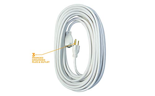 Yard Master 992382 White Patio 40-Foot; 3-Pronged; 16 Gauge Extension Cord; 13 AMPS; 125 Volts; 1625 Watts; Ideal for Use with Outdoor Appliances; Decorative Lights and Holiday Displays