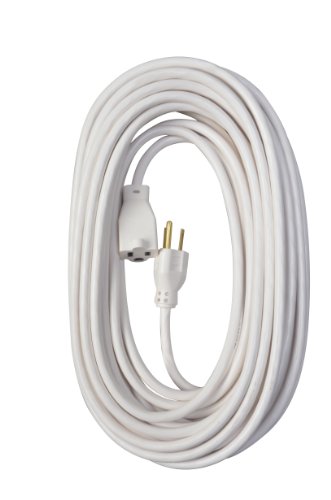 Yard Master 992382 White Patio 40-Foot; 3-Pronged; 16 Gauge Extension Cord; 13 AMPS; 125 Volts; 1625 Watts; Ideal for Use with Outdoor Appliances; Decorative Lights and Holiday Displays