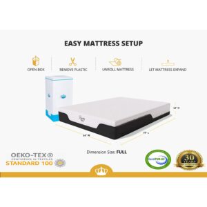 DynastyMattress CoolBreeze® 12 Inch Essential Sleep Air Gel Infused Memory Foam Bed Medium Firm Full Size (USA Made)