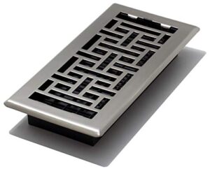 decor grates ajh410-nkl floor register, 4" x 10", nickel