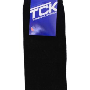 TCK Sports Solid Color 9 Baseball Softball Stirrup Socks, Black, Large