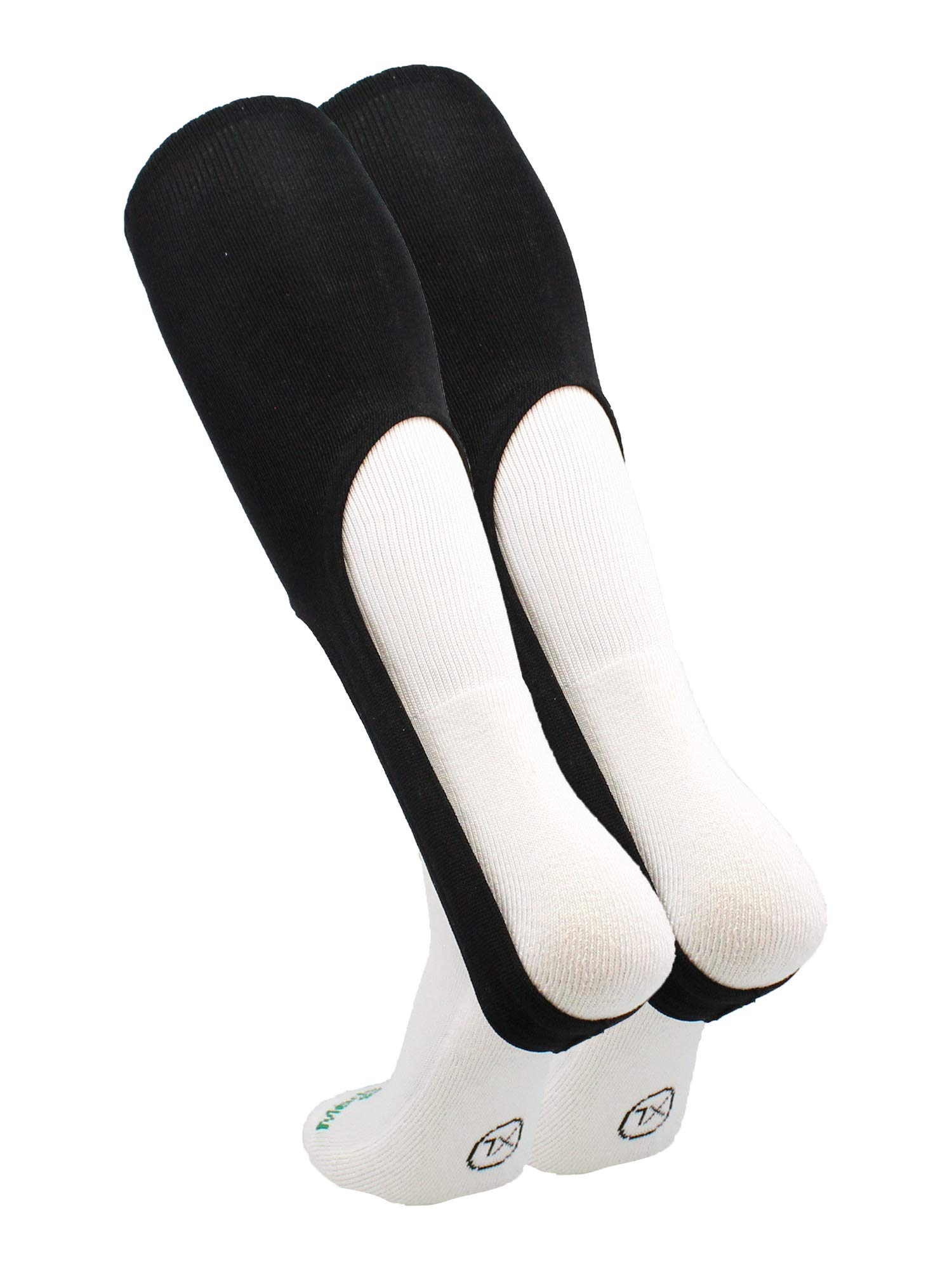 TCK Sports Solid Color 9 Baseball Softball Stirrup Socks, Black, Large