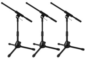 ultimate support js-mcfb50 low-profile mic stand with fixed-length boom w/adjustable height of 16" to 23" - 3 pack