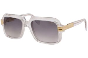 cazal 607 sunglasses, crystal frame/grey gradient lens, 56mm