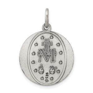 IceCarats 925 Sterling Silver Vintage Our Lady Of Miraculous Medal Blessed Virgin Mary Necklace Charm Pendant Religious Fine Jewelry For Women Gifts For Her