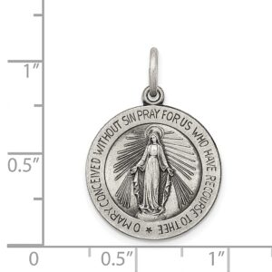 IceCarats 925 Sterling Silver Vintage Our Lady Of Miraculous Medal Blessed Virgin Mary Necklace Charm Pendant Religious Fine Jewelry For Women Gifts For Her