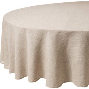 Fennco Styles Toscana Classic Natural Round Tablecloth. One Piece. (96 Inch Round)