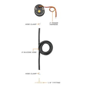 GlowShift Tinted 7 Color 30 PSI Turbo Boost/Vacuum Gauge Kit - includes Mechanical Hose & T-Fitting - Black Dial - Smoked Lens - for Car & Truck - 2-1/16" 52mm