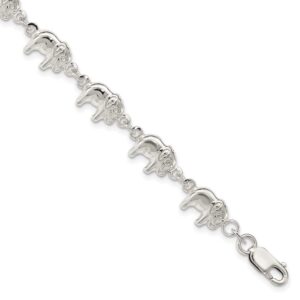 icecarats 925 sterling silver elephant chain charm bracelet