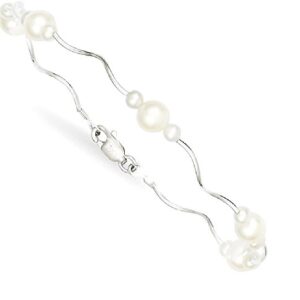 IceCarats 925 Sterling Silver Freshwater Cultured Pearl Chain Bracelet