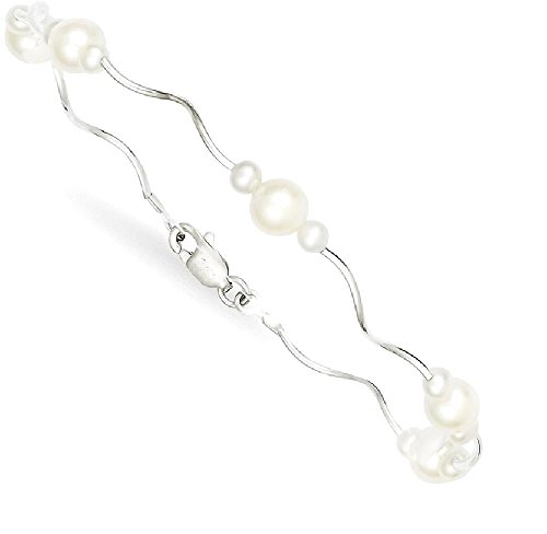 IceCarats 925 Sterling Silver Freshwater Cultured Pearl Chain Bracelet