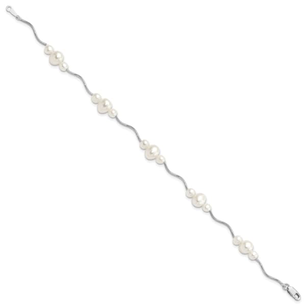 IceCarats 925 Sterling Silver Freshwater Cultured Pearl Chain Bracelet