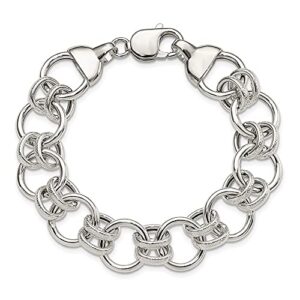 icecarats 925 sterling silver chain bracelet 7.5 inch