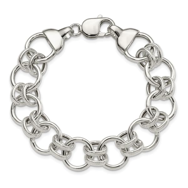 IceCarats 925 Sterling Silver Chain Bracelet 7.5 inch