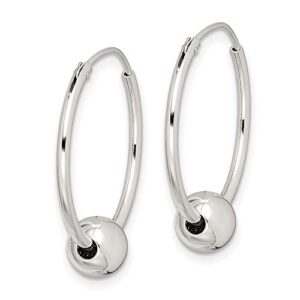 925 sterling silver bead endless round hoop earrings