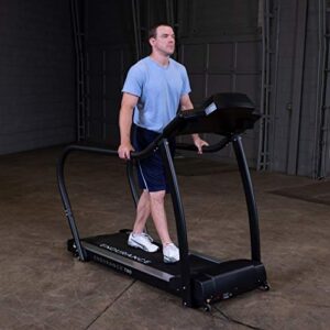 Body Solid (T50) Endurance Cardio Walking Treadmill - Adjustable Speed, Full-Length Handrails, Wide Ramp, Heart Rate Monitor, LED Display